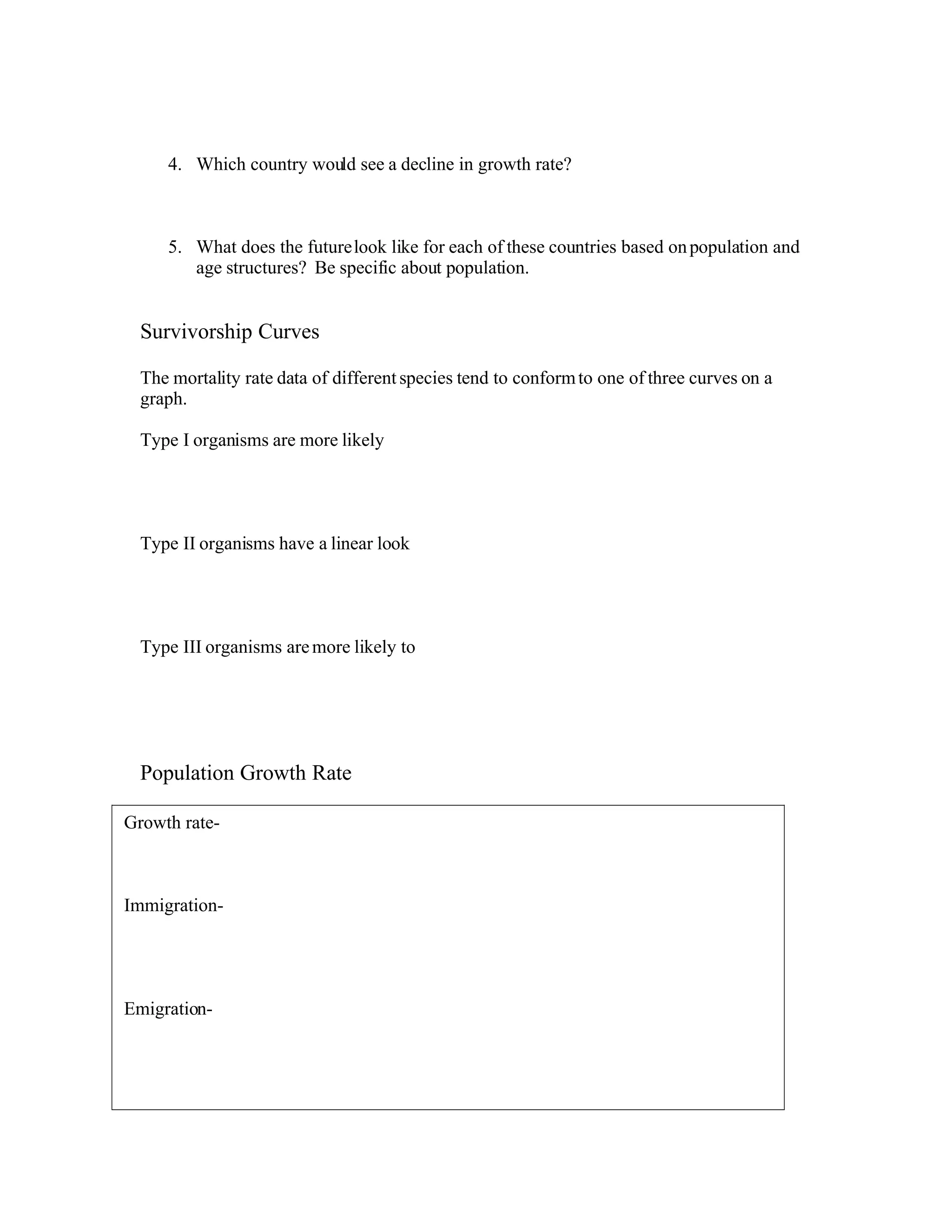 Chapter 20 Populations Note | DOC | Geography | Science