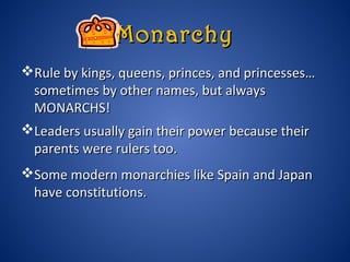 Chapter 2 types of government who rules | PPT