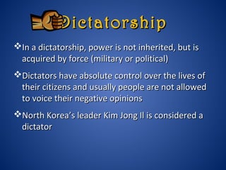 Chapter 2 types of government who rules | PPT