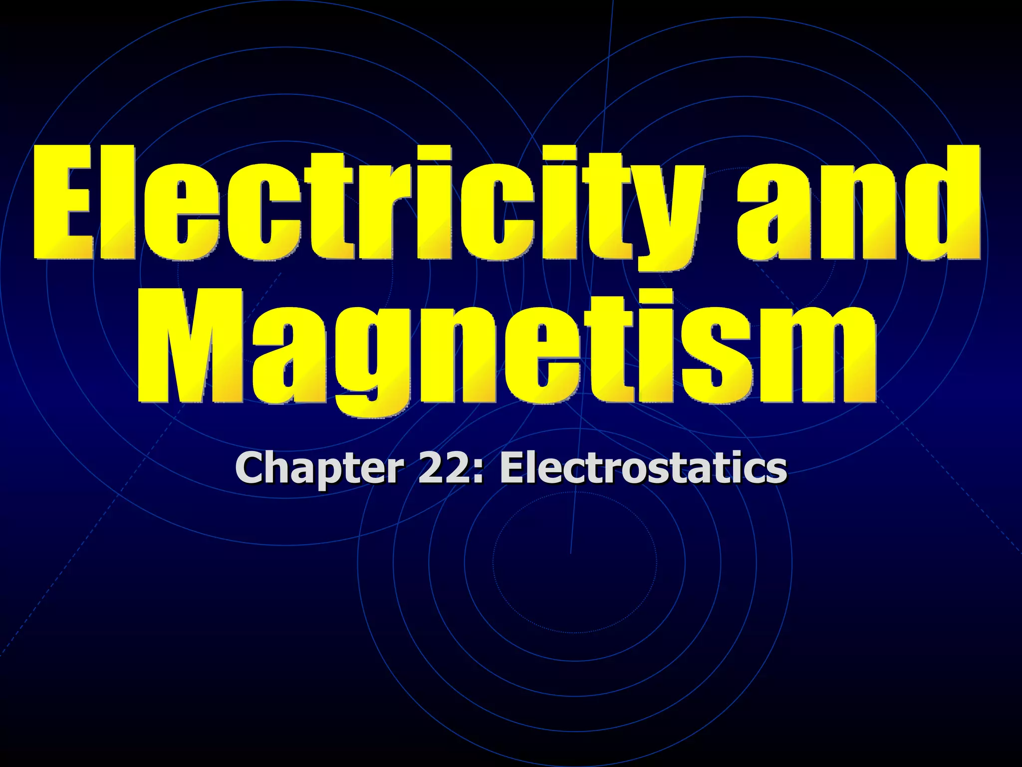 Chapter 22 - Electrostatics | PPT