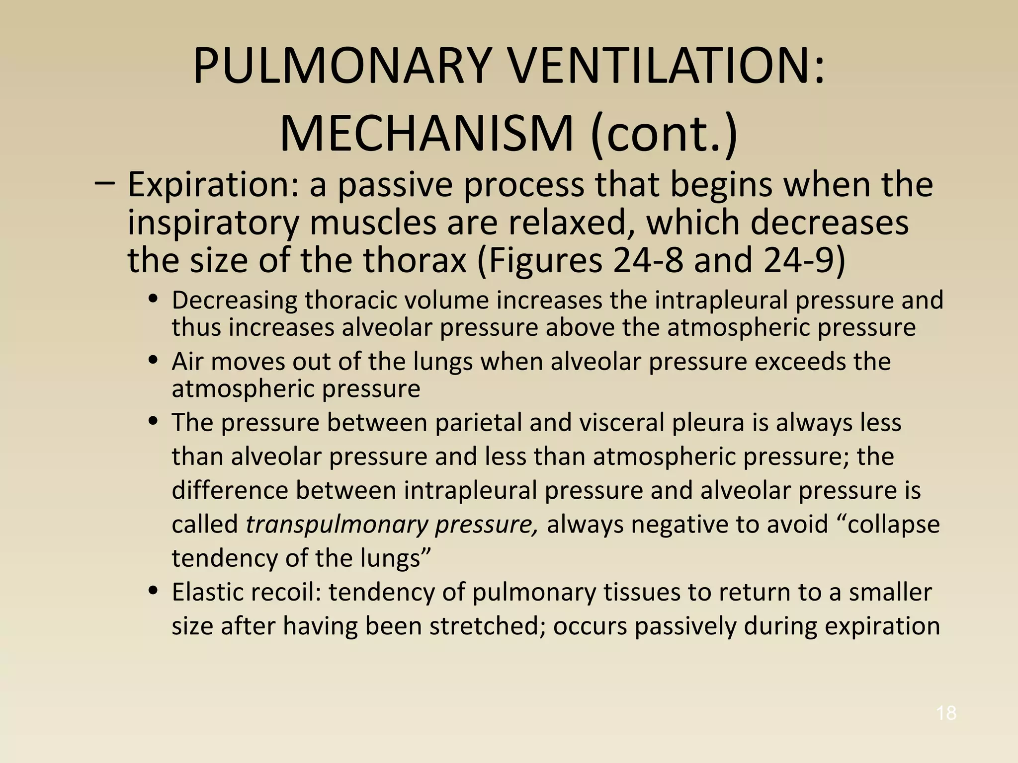 Respiratory #1, Pulmonary Ventilation - Physiology | PPT