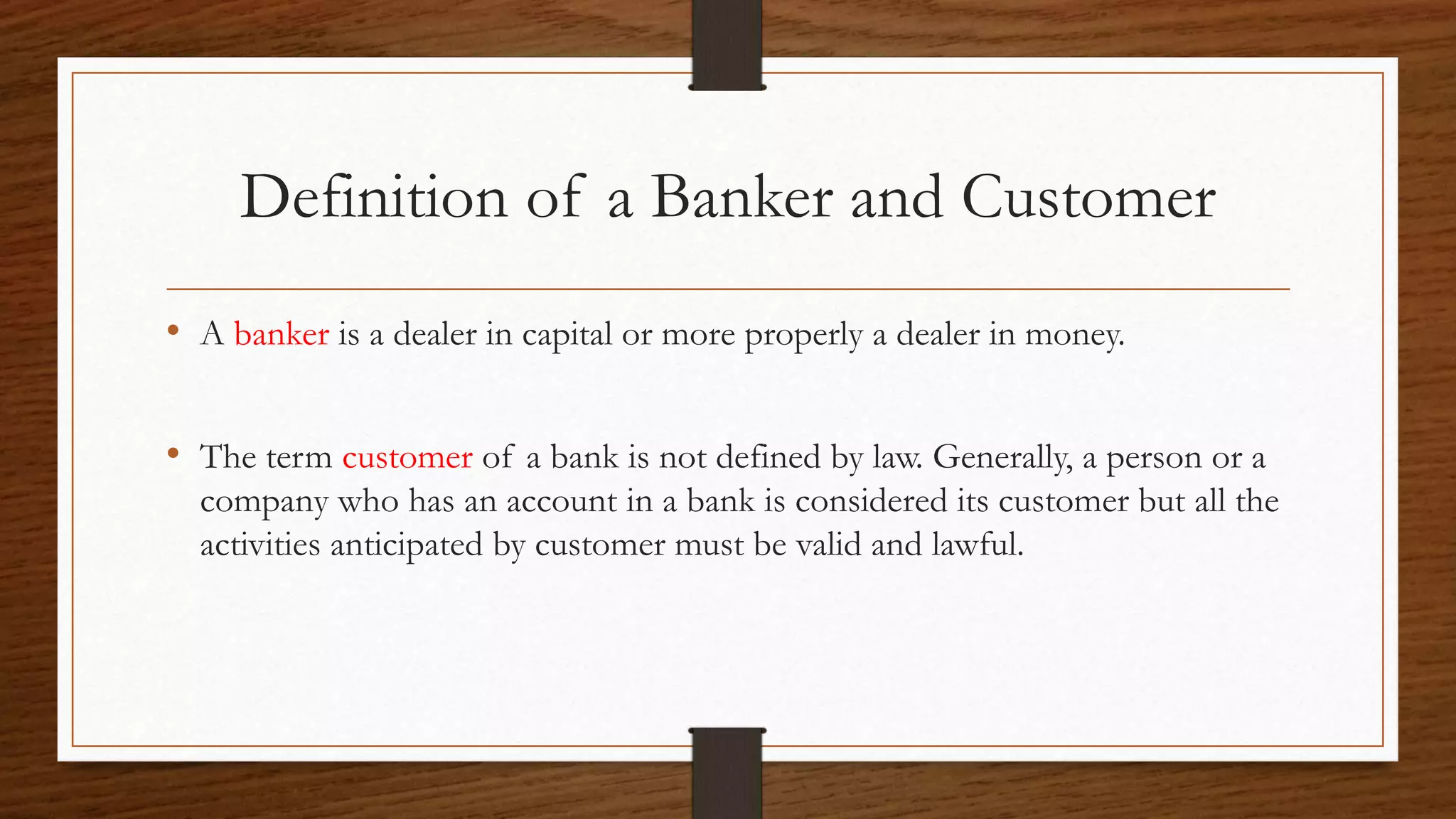 Relationship Between Banker and Customer | PPTX