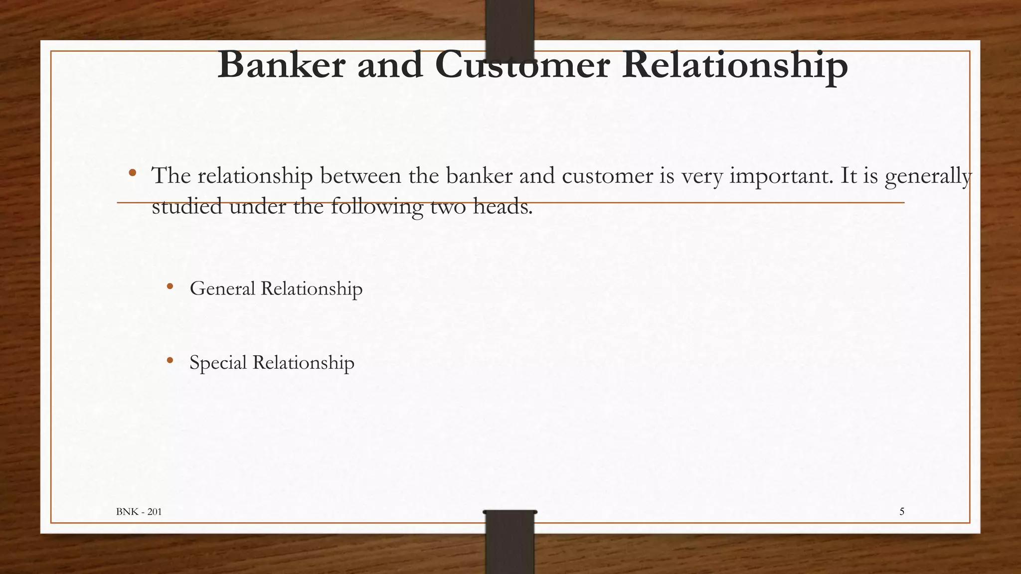Relationship Between Banker and Customer | PPTX