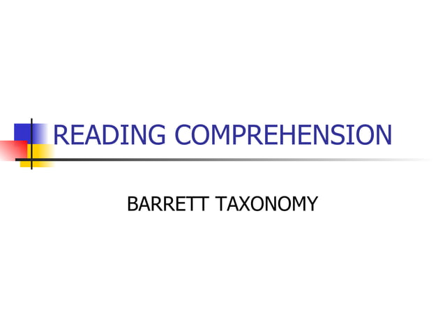 Chapter 2 Barrett Taxonomy | PPT