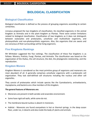 CBSE Grade 11 Science(Biology) Ch 2 Biological Classification Notes | PDF