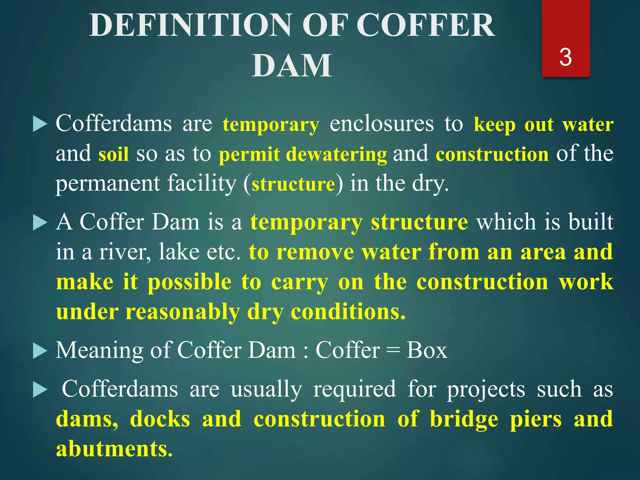 Chapter 2 coffer-dam | PPTX