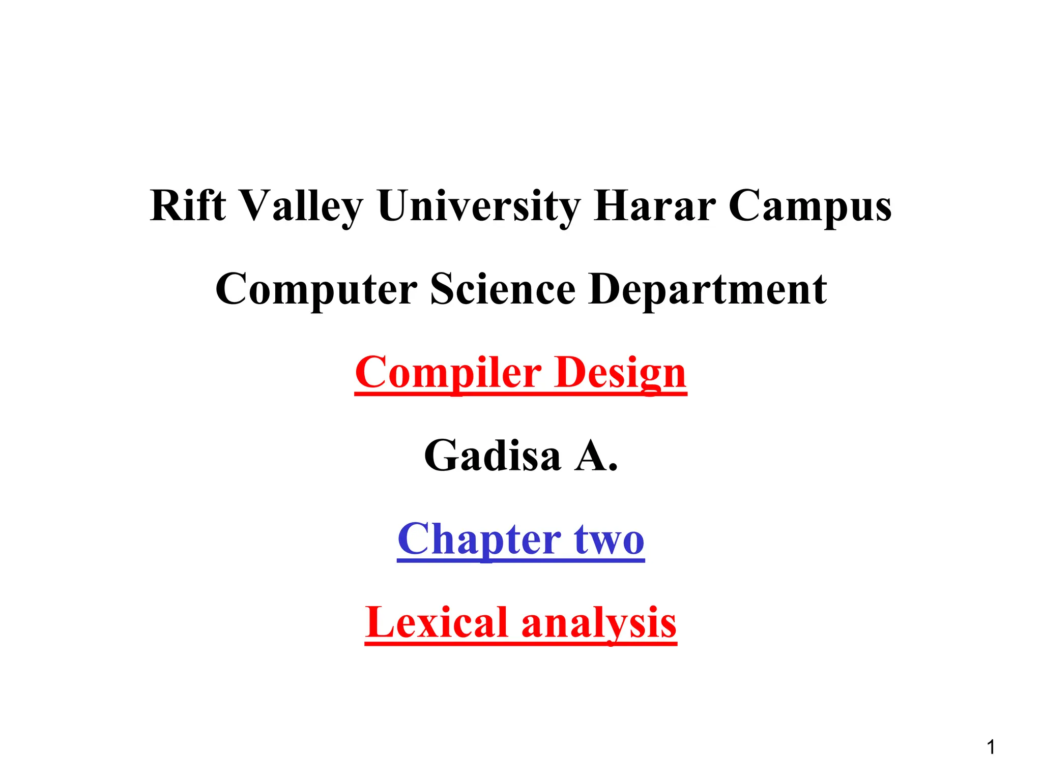 compiler Design course material chapter 2 | PPT