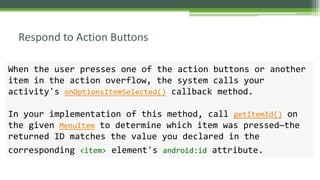 Chapter 2 lesson-1 adding the action bar | PPTX