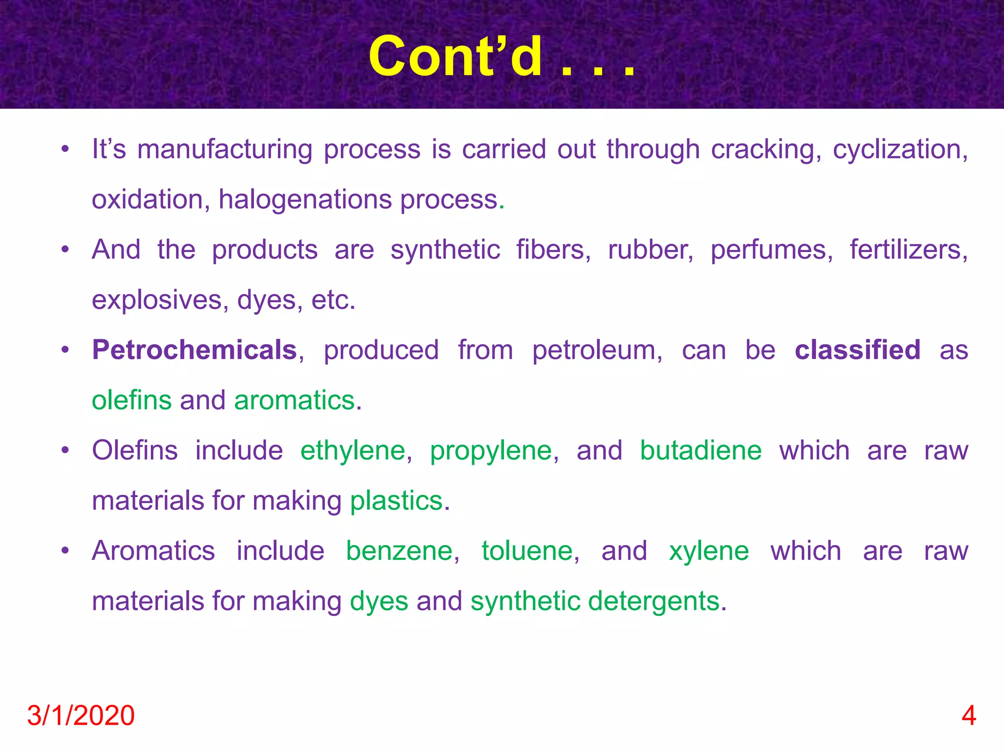 Chapter 2: Main petrochemicals | PPTX