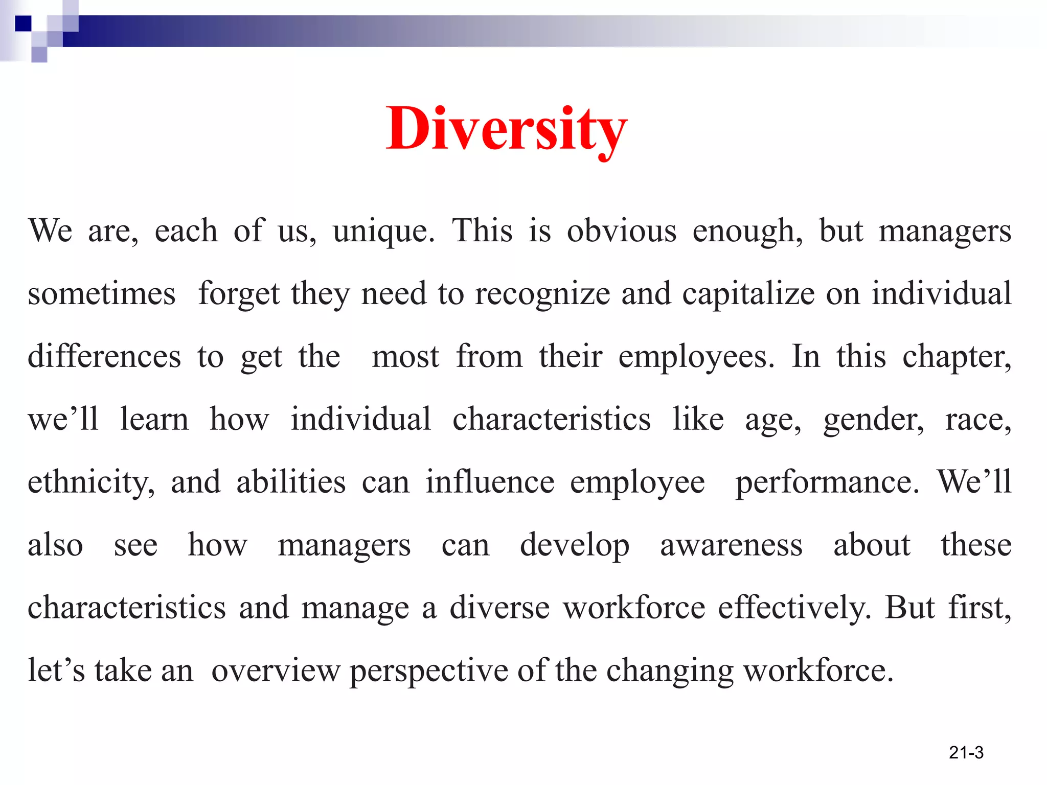 Diversity In Organizations, Chapter-2, Organizational Behavior | PDF