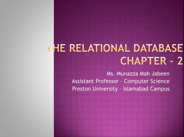 RDBMS - Chapter 2 | PPT