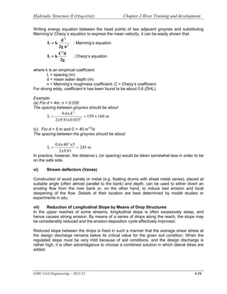 Chapter-2 River Training Works.pd hydraulic structure | PDF