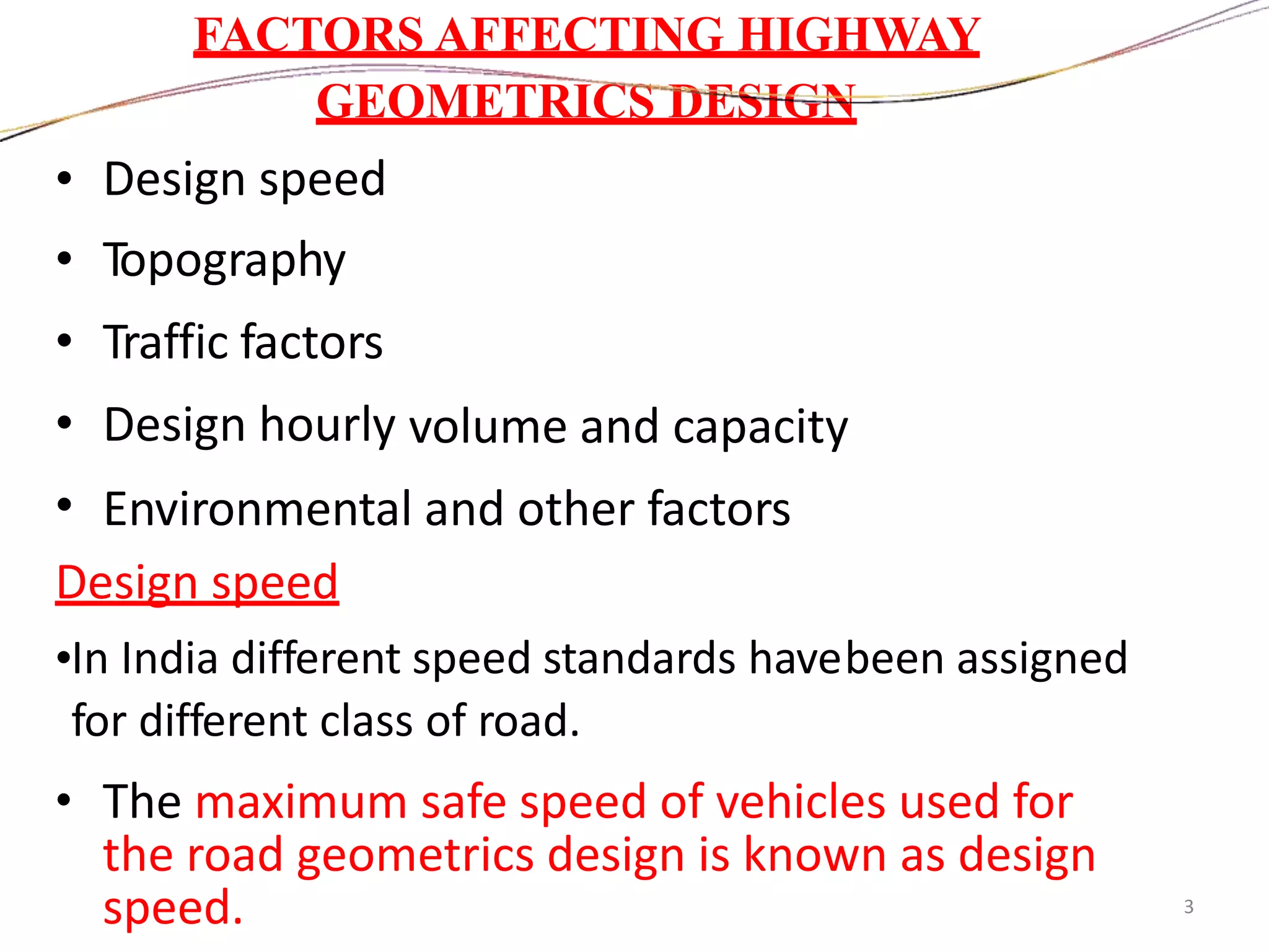 Chapter 2 Road geometrics | PPTX