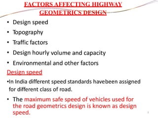 Chapter 2 Road geometrics | PPTX