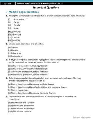 CBSE - Grade 12 - Science - Biology - Ch -2 - Sexual Reproduction In ...