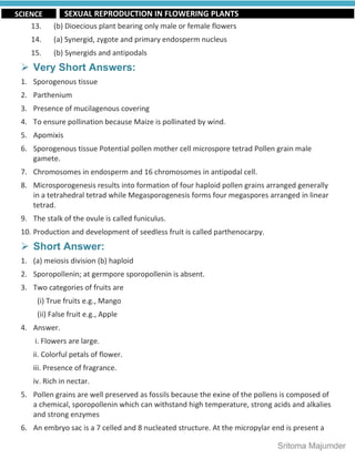 CBSE - Grade 12 - Science - Biology - Ch -2 - Sexual Reproduction In ...