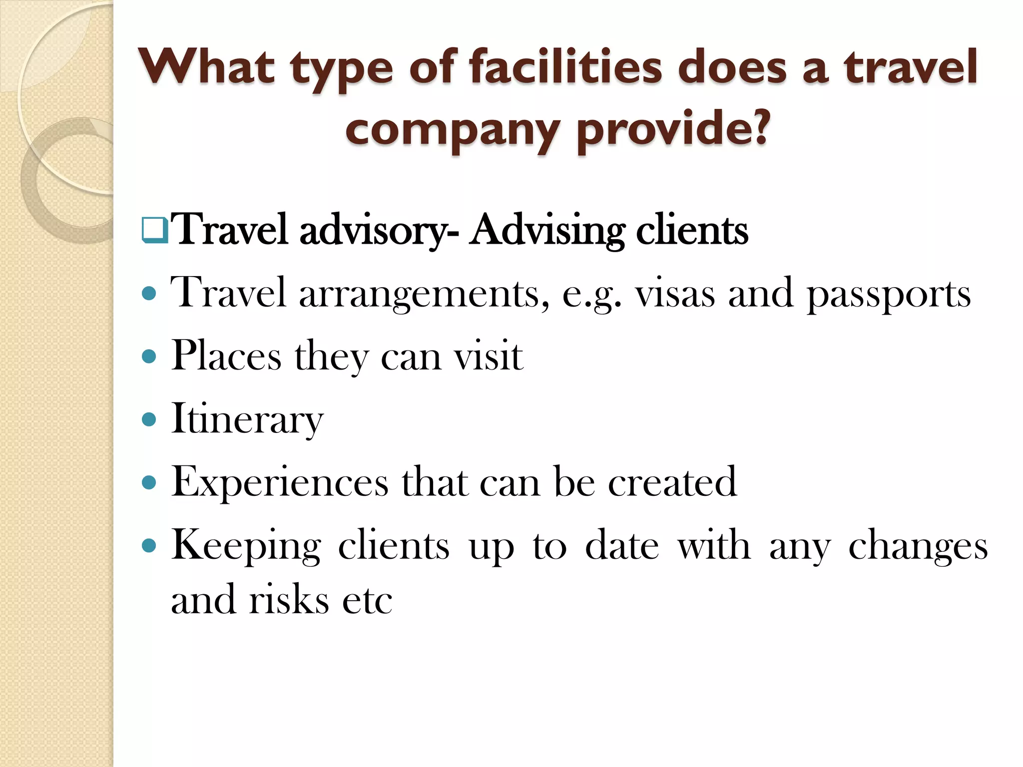 Types of Tour Operations (Travel Agency & Tour Operations) | PDF