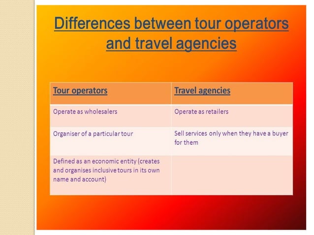 Types of Tour Operations (Travel Agency & Tour Operations) | PDF