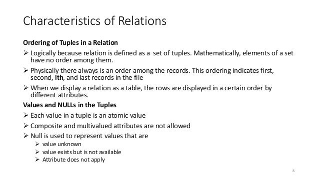 Fundamentals Of Database System Relational Data Model And Relation