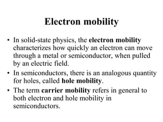 Electronics 1 : Chapter # 03 : Moving charge carriers | PDF