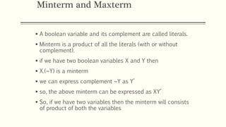 Chapter 3: Simplification of Boolean Function | PPTX