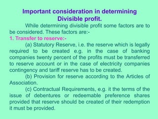 Divisible profit & Dividend | PPT