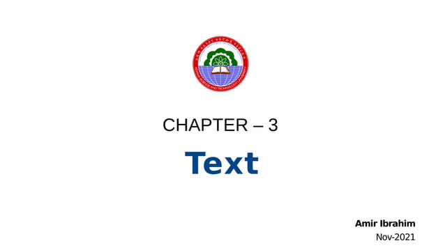 CHAPTER – 3 Text | PPT