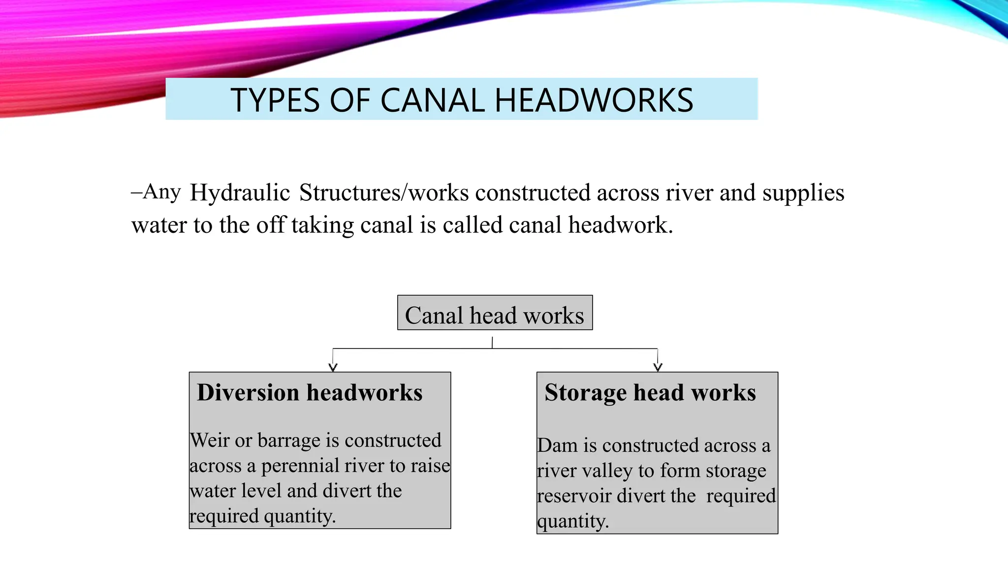 chapter-3.pptx: CHANNEL HEADWORKS AND CANALS | PPTX