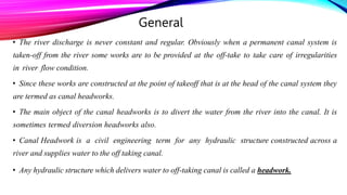 chapter-3.pptx: CHANNEL HEADWORKS AND CANALS | PPTX