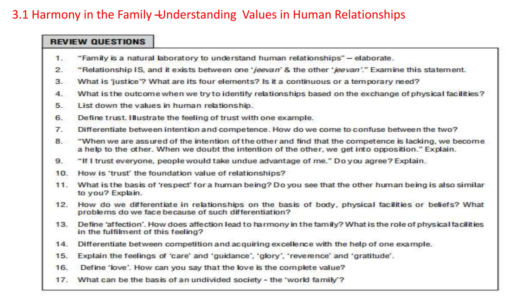 UNIVERSAL HUMAN VALUES - Harmony in the Family and Society | PPTX