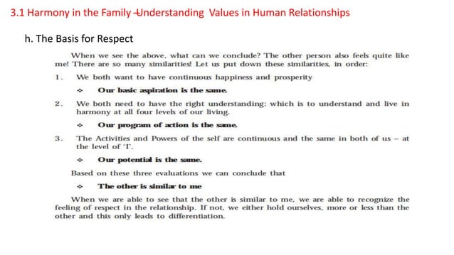 UNIVERSAL HUMAN VALUES - Harmony in the Family and Society | PPTX | Parenting | Family and ...