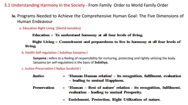 UNIVERSAL HUMAN VALUES - Harmony in the Family and Society | PPTX | Parenting | Family and ...