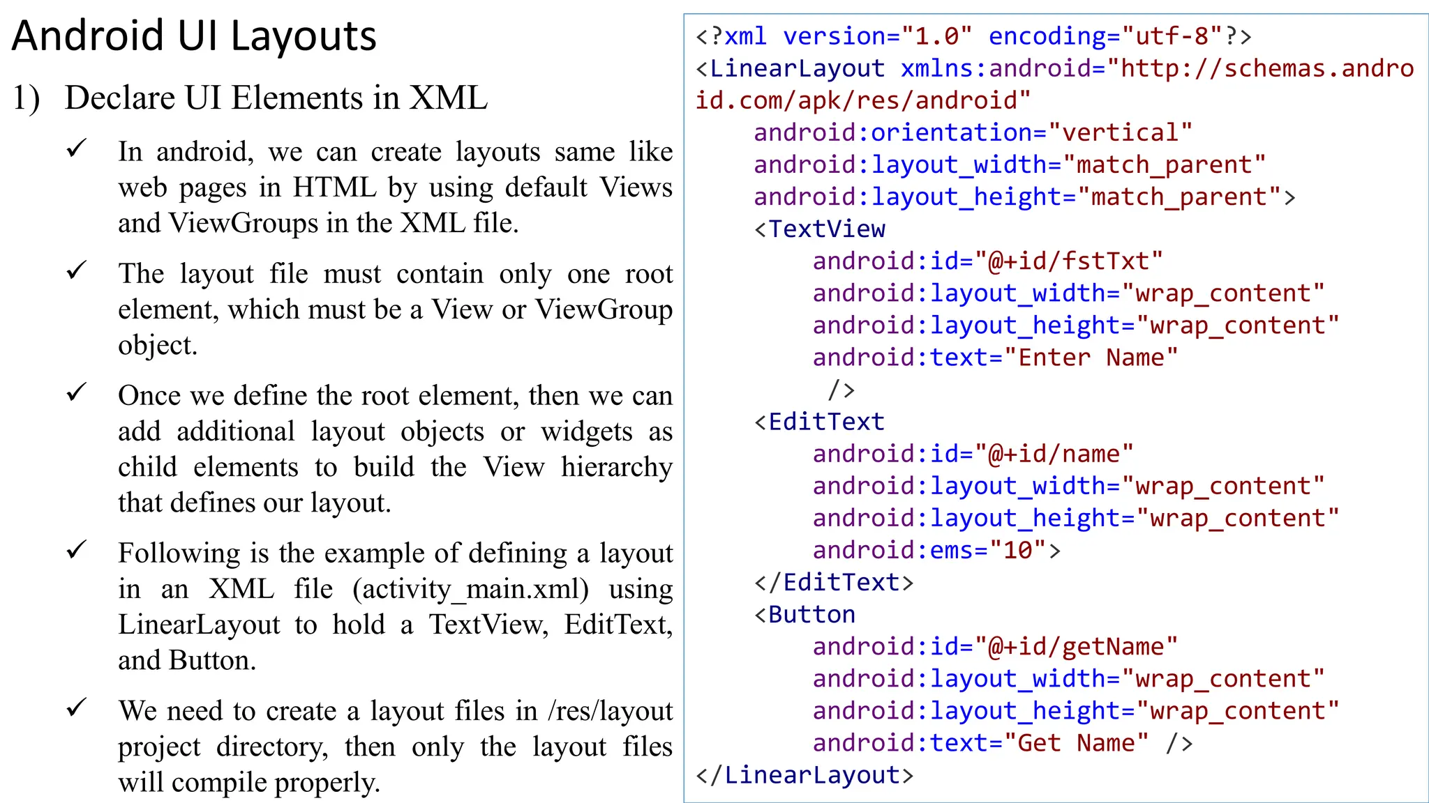 Mobile Application Development-Components and Layouts | PPTX
