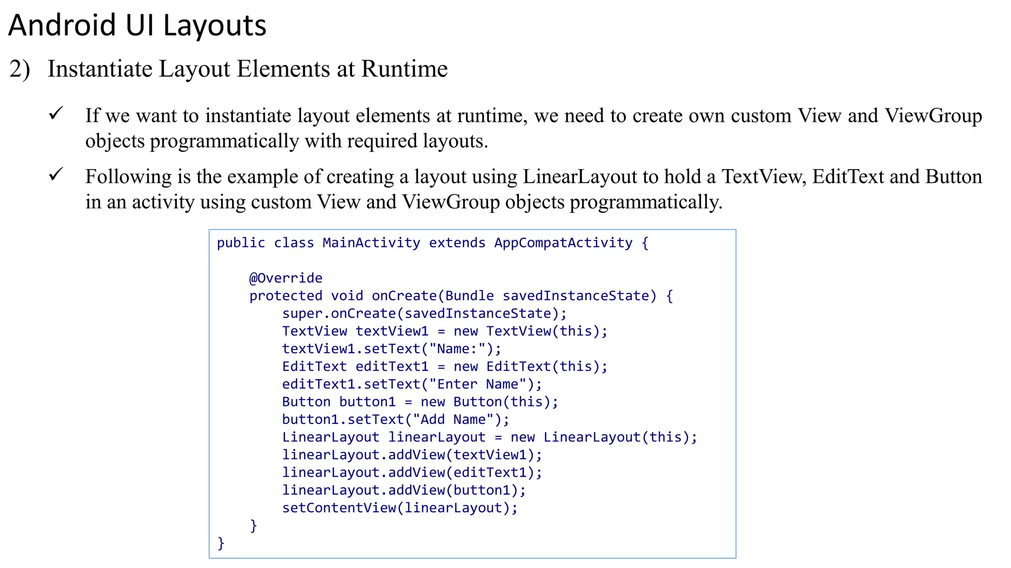 Mobile Application Development-Components and Layouts | PPTX