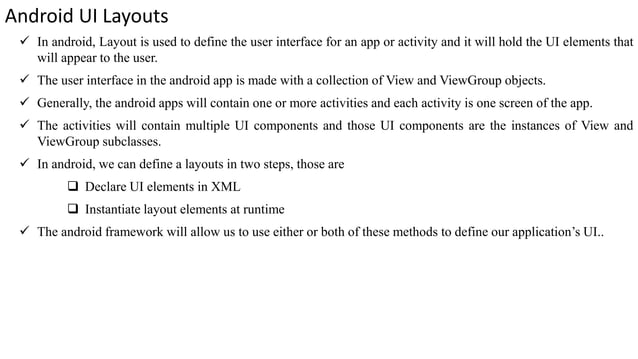 Mobile Application Development-Components and Layouts | PPTX