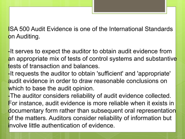 Chapter 3 -Audit evidence | PPT