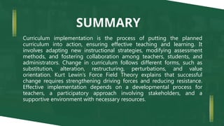CHAPTER 3 IMPLEMENTING THE CURRICULUM Module 4: The Teacher as ...