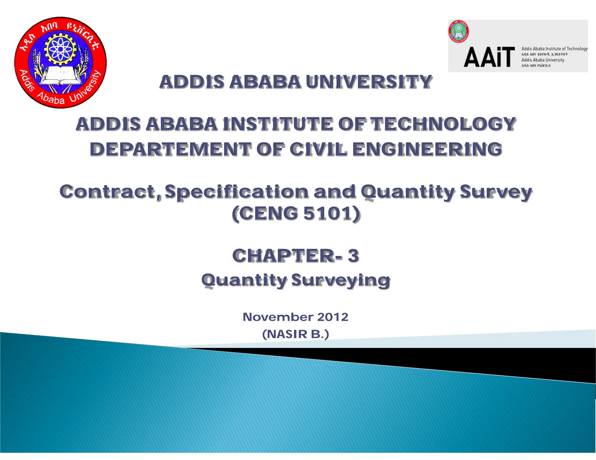 chapter-3-quantity-surveying.pdf Addis Ababa university | PDF
