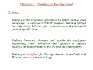 Chapter 3- training and development | PPT