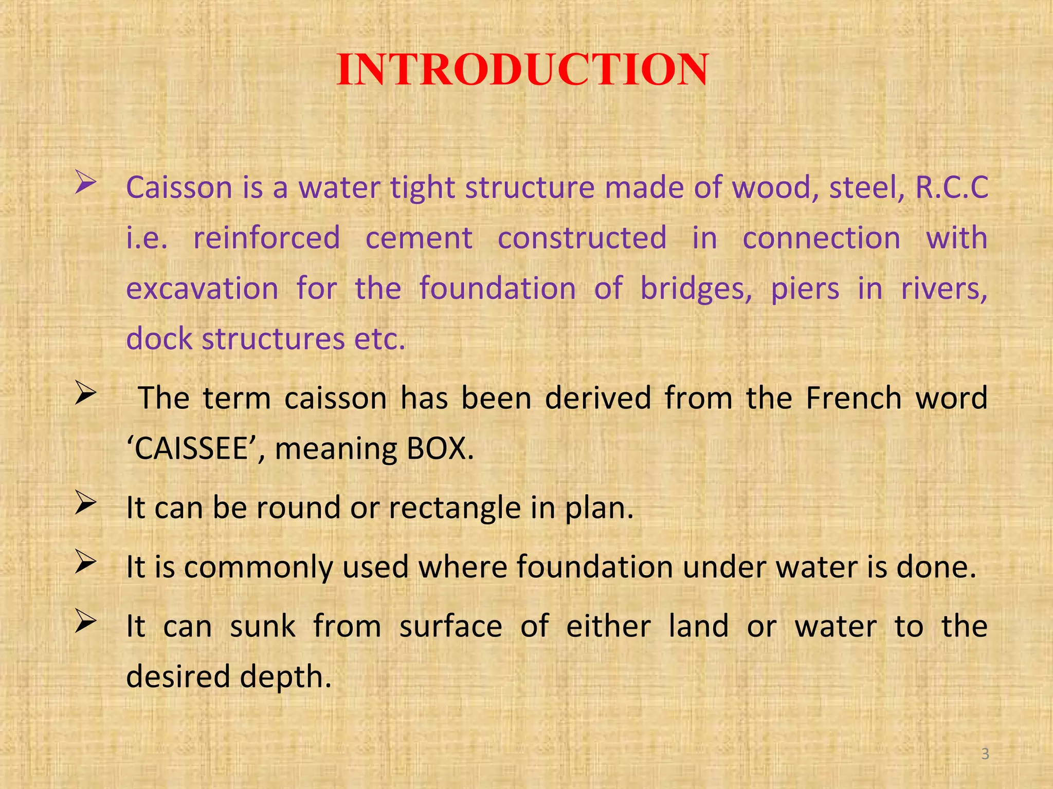 Chapter 3 caisson | PPT