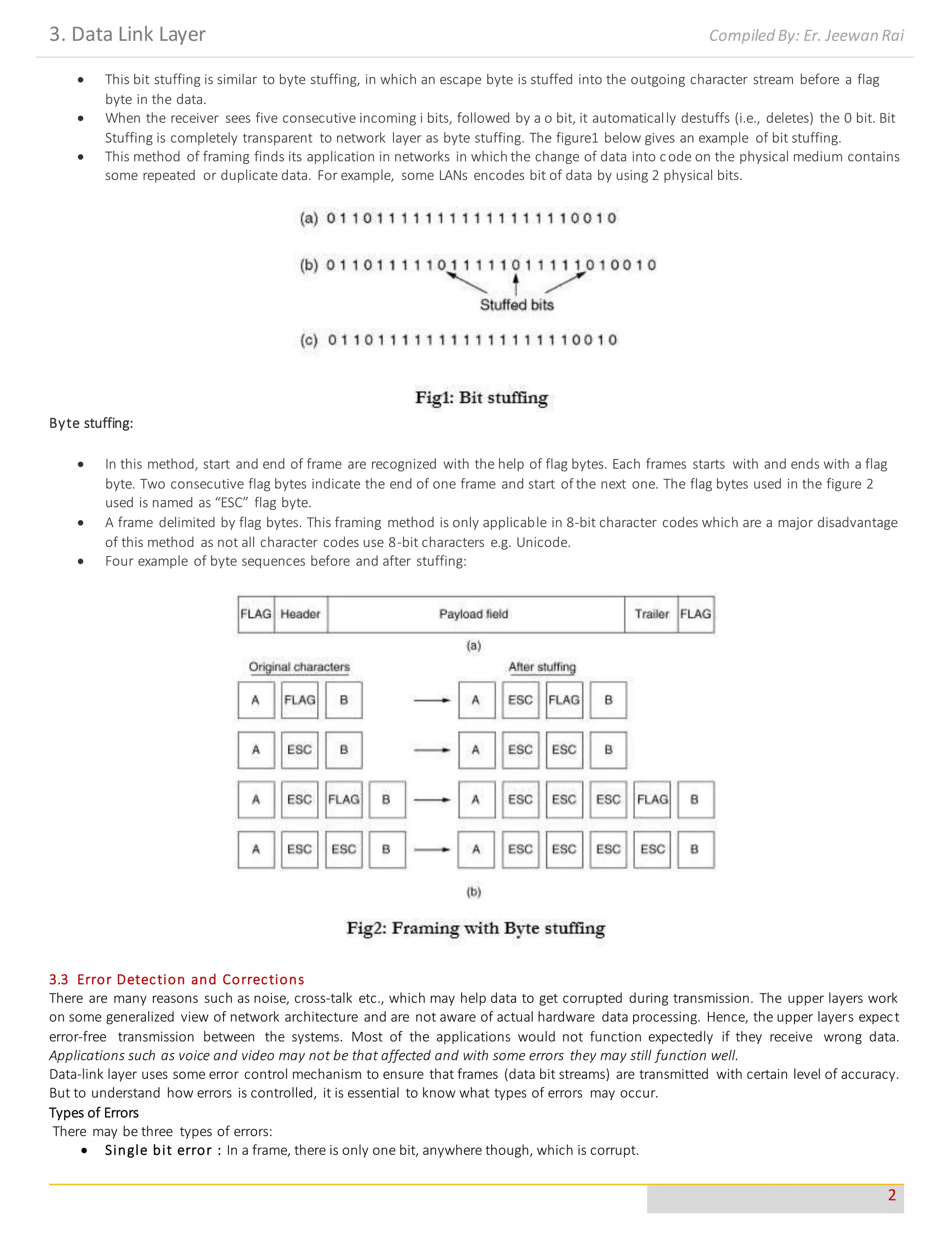data link layer to print | DOCX | Computer Networking | Computing