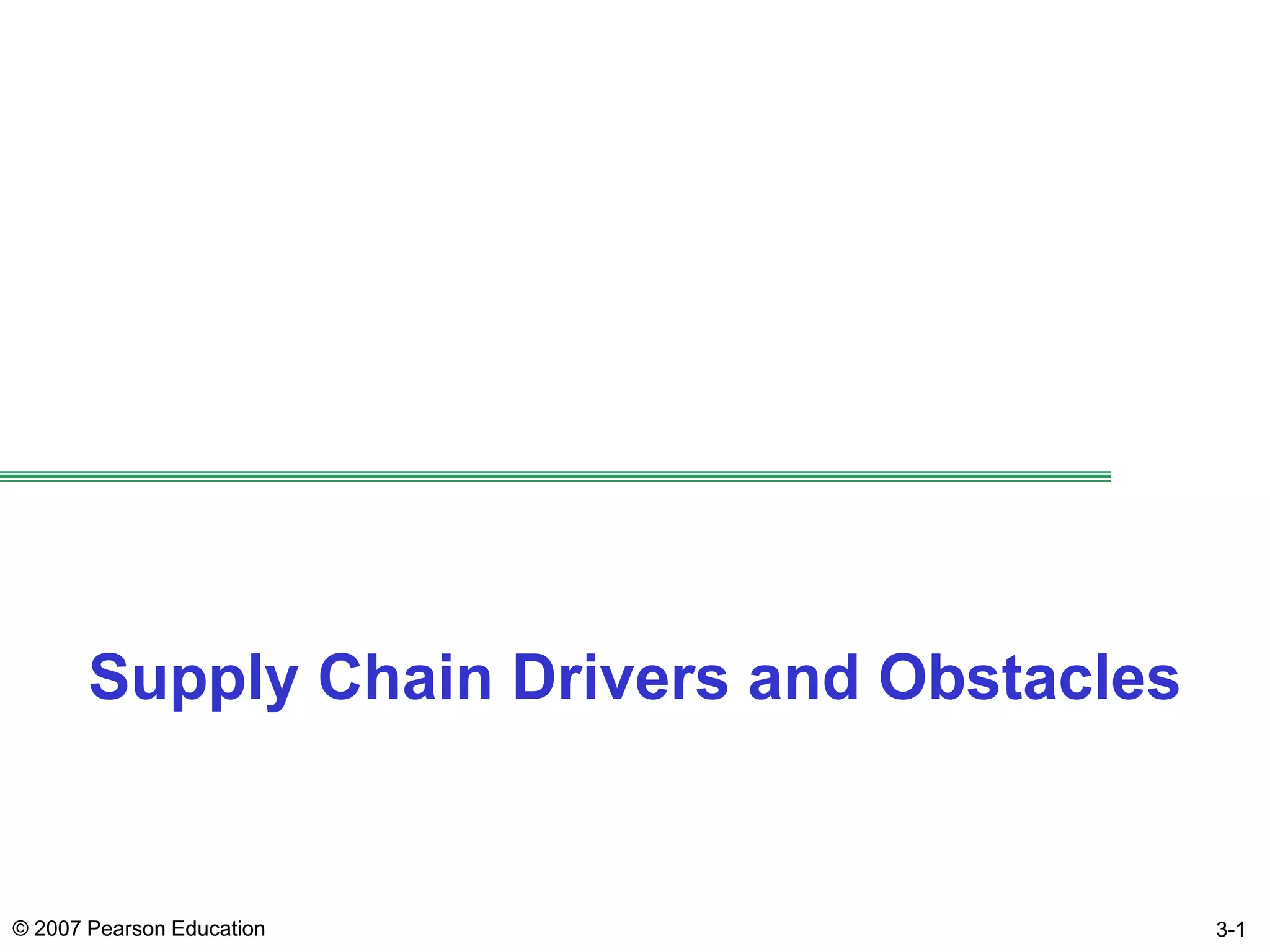 Chapter 3 Supply Chain Drivers and Obstacles | PPT