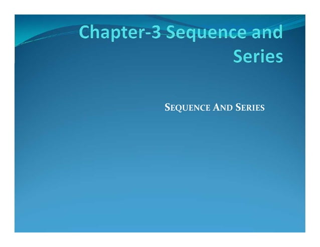 Chapter 3 sequence and series | PPT