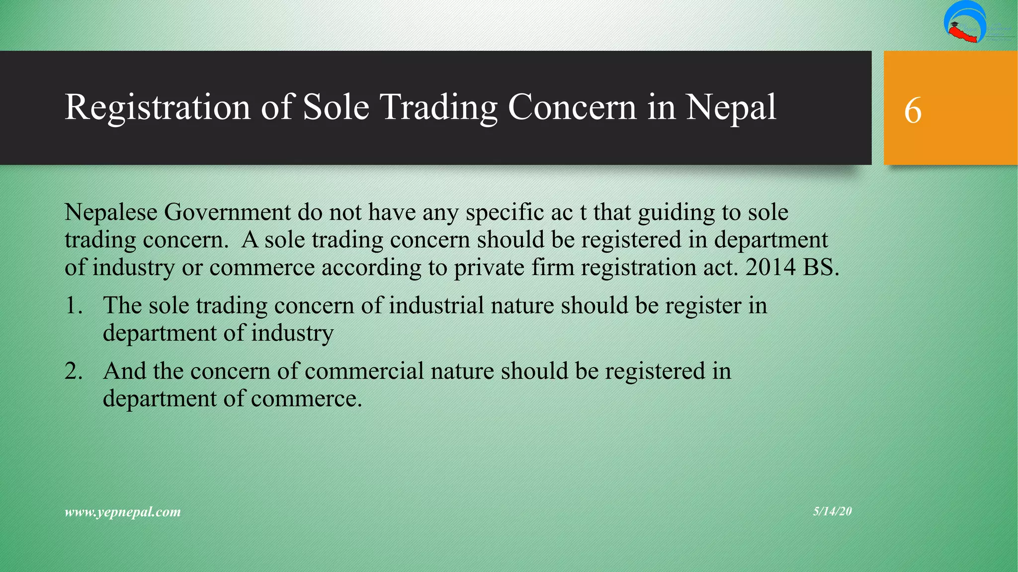 Sole Trade Concern- Business Studies (A-Level / Grade -11) | PDF