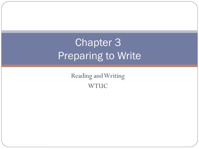 Chapter 3 Writing | PPT