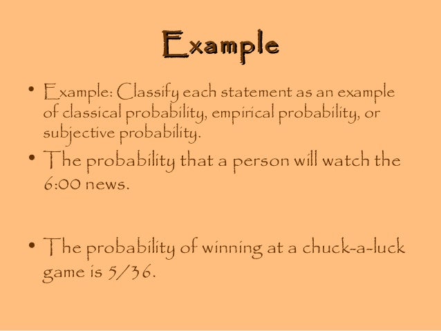 Subjective Probability Examples