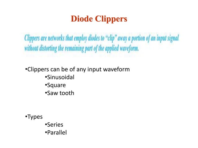 Electronics 1 : Chapter # 04 : Diode Applications and Types | PDF | Consumer Electronics ...