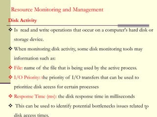 this is the slide design for chapter 4 of reource monitoring and ...