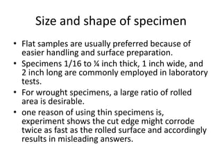 Chapter 4: Corrosion testing (shared using VisualBee) | PPTX