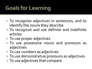 Chapter 4 Using Adjectives In Sentences | PPTX